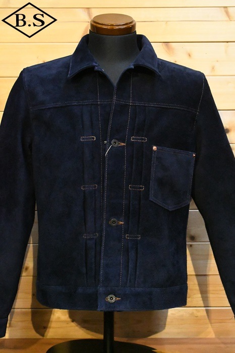 Y'2LEATHER / 別注 ワイツーレザー Y’2 LEATHER レザージャケット TB-140-T STEERSUEDE スウェードGジャン 大戦モデル ネイビー NAVY 大きい ...