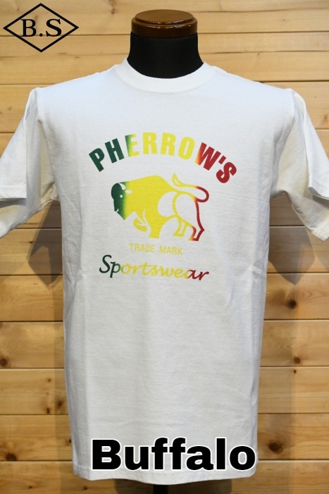 pherrow's / フェローズ PHERROW’S Tシャツ 24S-PT1-G / 24S-PT2-G Pherrow's ロゴプリント グラデーション [アメカジ] [通販](バーン ...