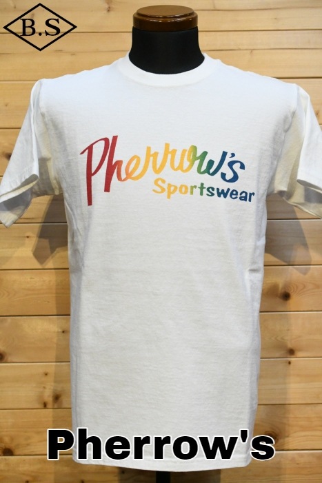 pherrow's / フェローズ PHERROW’S Tシャツ 24S-PT1-G / 24S-PT2-G Pherrow's ロゴプリント グラデーション [アメカジ] [通販](バーン ...