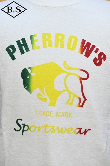 pherrow's / フェローズ PHERROW’S Tシャツ 24S-PT1-G / 24S-PT2-G Pherrow's ロゴプリント グラデーション [アメカジ] [通販](バーン ...