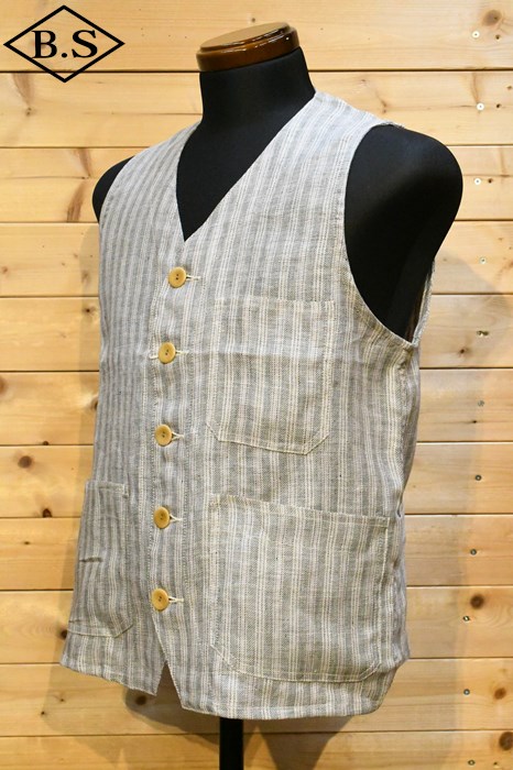 Dapper's / ダッパーズ Dapper’s ベスト LOT1712 Classical Linen Work Vest GRAY ...