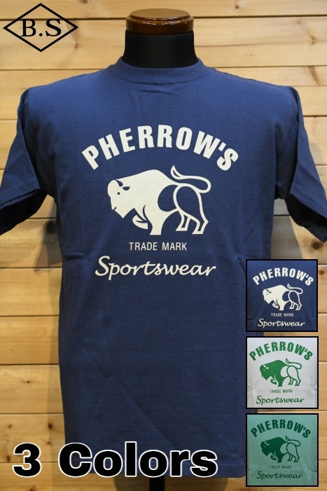 pherrow's / フェローズ PHERROW’S Tシャツ 24S-PT2 バッファロー プリントTシャツ TEE [アメカジ] [通販](バーンストーマー)