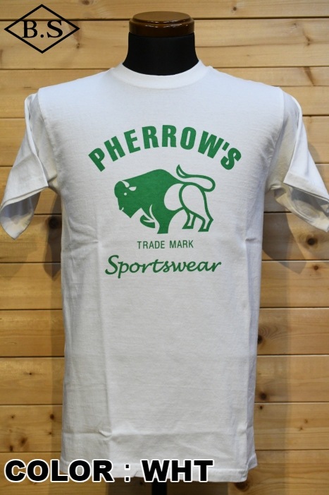 pherrow's / フェローズ PHERROW’S Tシャツ 24S-PT2 バッファロー プリントTシャツ TEE [アメカジ] [通販](バーンストーマー)
