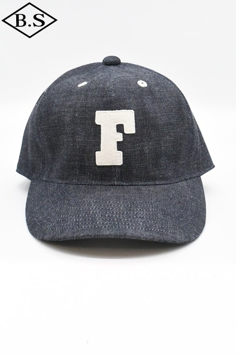 FULL_COUNT / フルカウント FULL COUNT キャップ 6843 6Panel Denim Baseball Cap 'F' Patch Indigo Blue [アメカジ ...