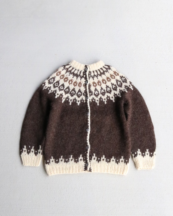 Vintage 80s SAMBAND OF ICELAND Nordic Pattern Wool Cardy (WOMEN M)