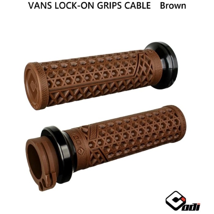 ODI・VANS LOCK-ON グリップ ケーブルスロットル・ブラウン/ブラック 0630-3040 | TOURING,ハンドル周り ...
