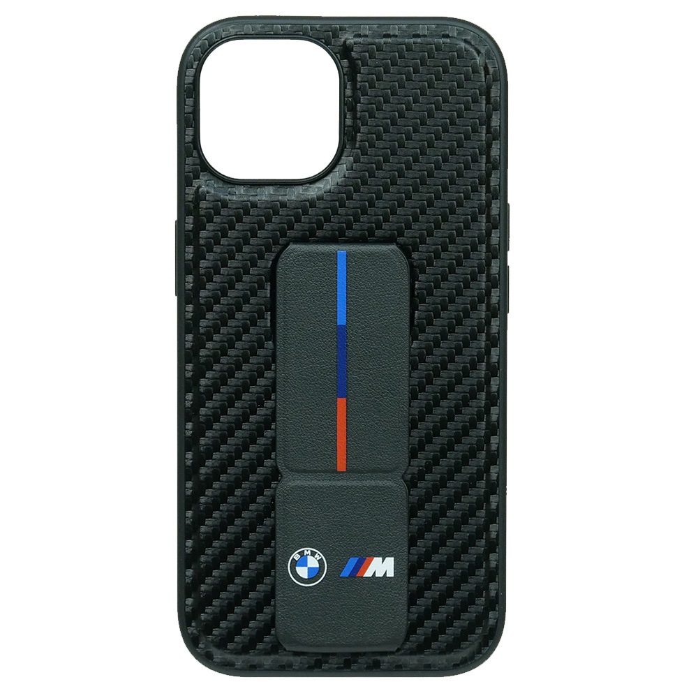 BMW iPhone 15Pro PUレザー カーボン調 バックカバー スタンド付 ブラック BMHCP15LGSPCCK | その他のGT CAR,BMW,BMW モバイル ケース＆アイテム ...