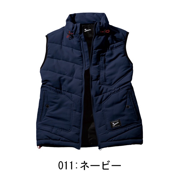 【4Lサイズ】自重堂 Jawin 58310 防寒ベスト 4L グログラン ベア コーディネート 背ネーム 金属ボタン 樹能ファスナー ファイバーダウン 衿/裾ストッパー付ドローコード付き ...