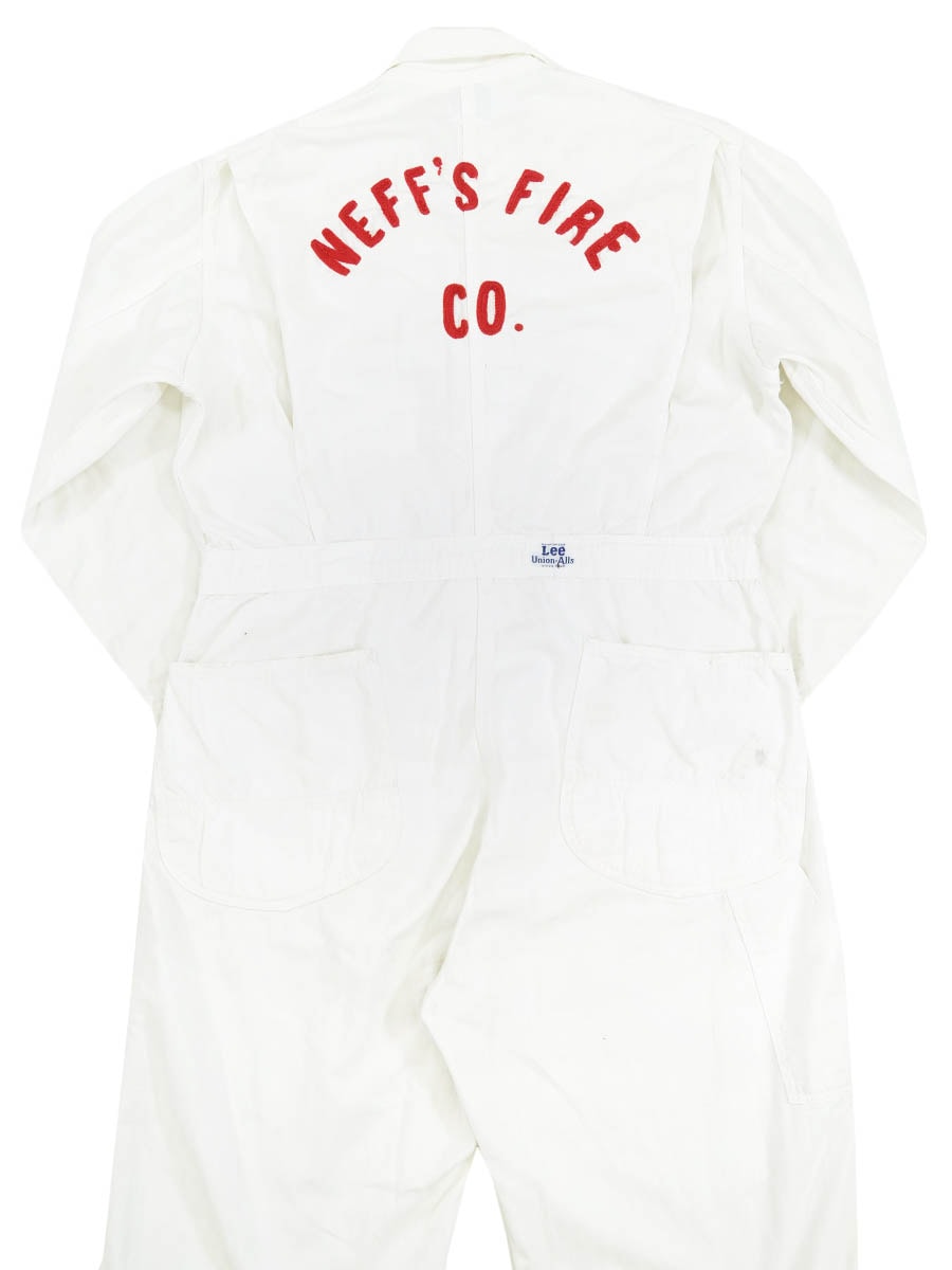 50's Lee ''NEFF'S FIRE CO.'' チェーンステッチ刺繡 HBT オールインワン 白 表記(42 SHORT ...