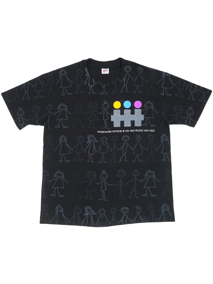 90's anvil ''HOMEWORK HOTLINE'' オールオーバープリント Tシャツ ブラック 表記(XL) USA製 | すべて ...