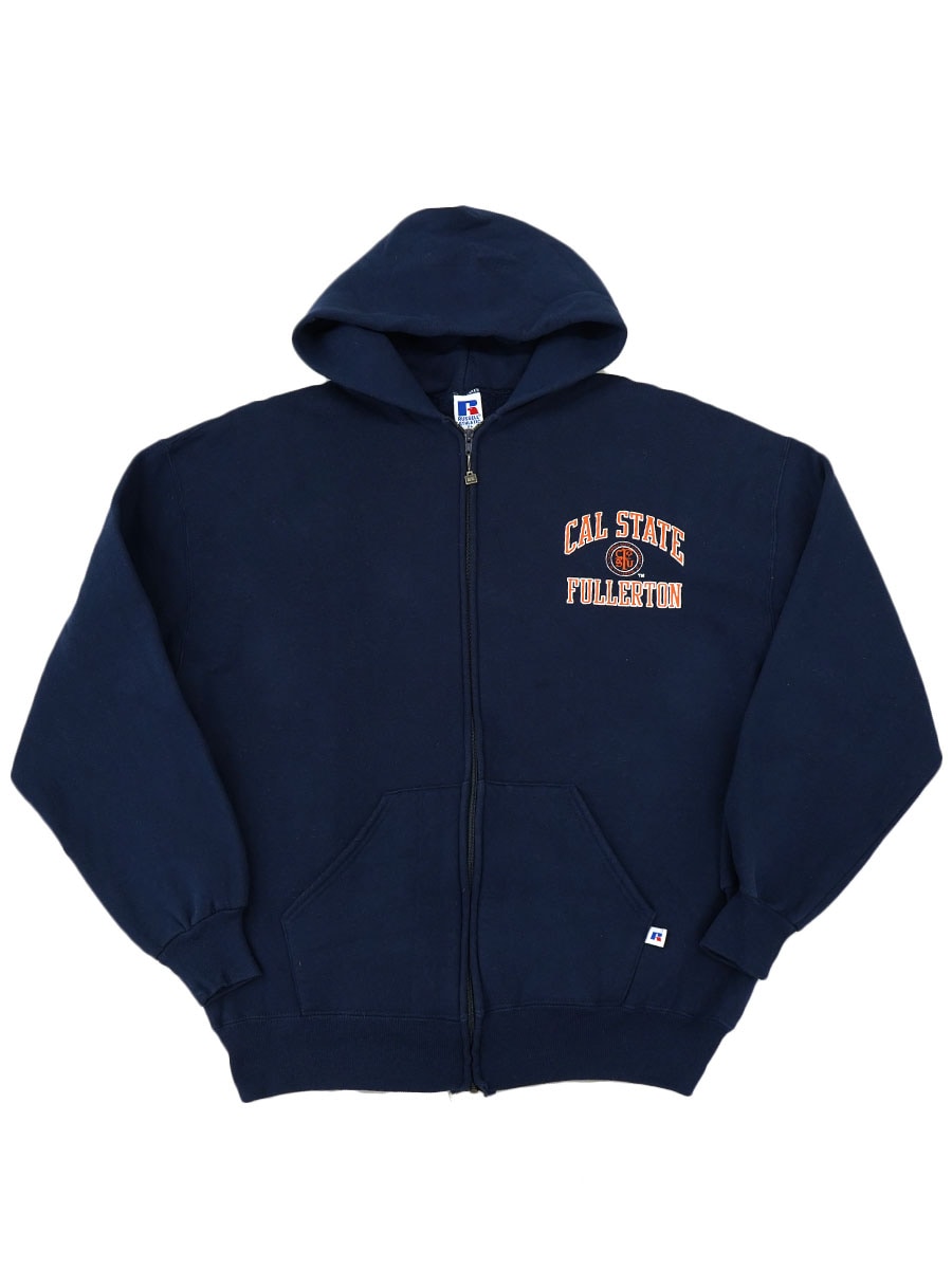90's RUSSELL ATHLETIC ''CAL STATE FULLERTON'' フルジップ スウェットパーカ 紺 表記(XL ...