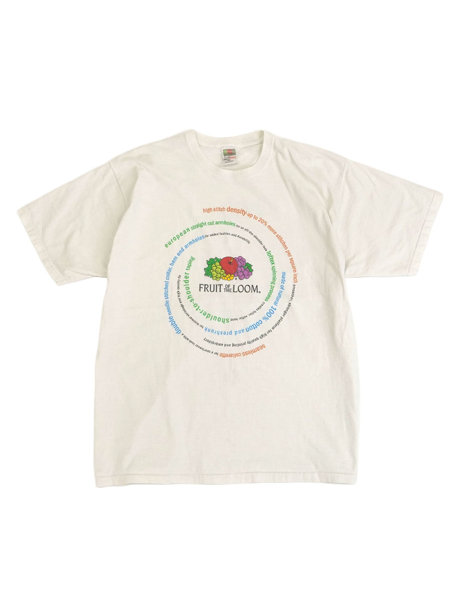 00's FRUIT OF THE LOOM ''Lofteez Wholesalers'' スパイラルパターン プリント Tシャツ ホワイト 表記(XL) | NEW ITEM ...