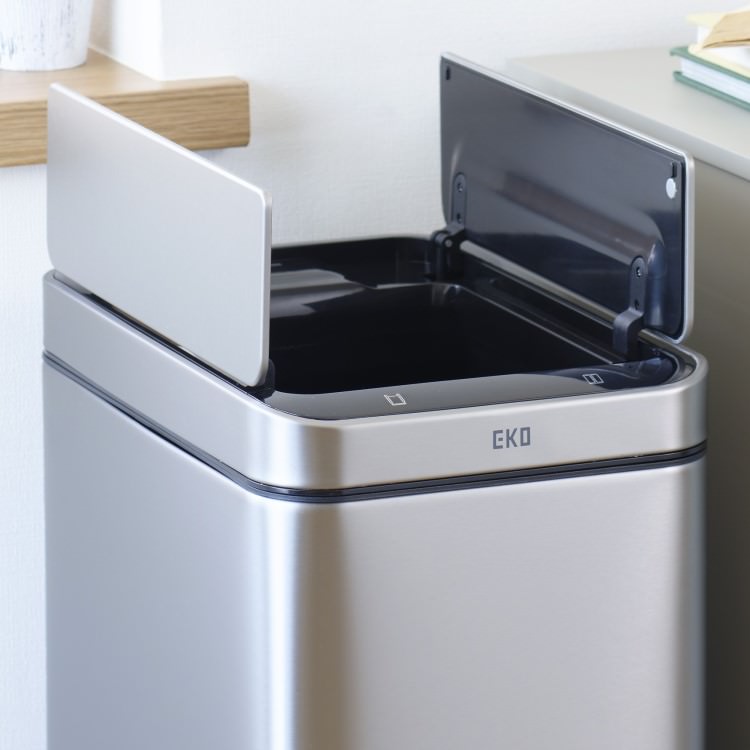EKO(イーケーオー) EK9387RMMT-45L ゴミ箱｜エックスウィングセンサービン 45L シルバー センサー ステンレス | ステンレス | BESIGN-SHOP（ビザインショップ）