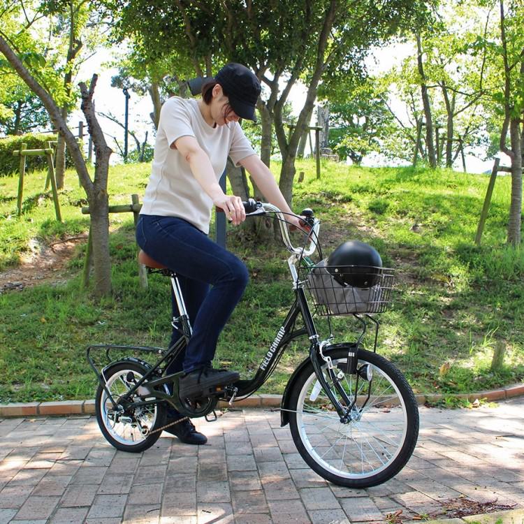 [折畳み自転車] FIELD CHAMP フィールドチャンプ 20×16インチ6段折畳み自転車GR モスグリーン MG-FCP2016GR ...