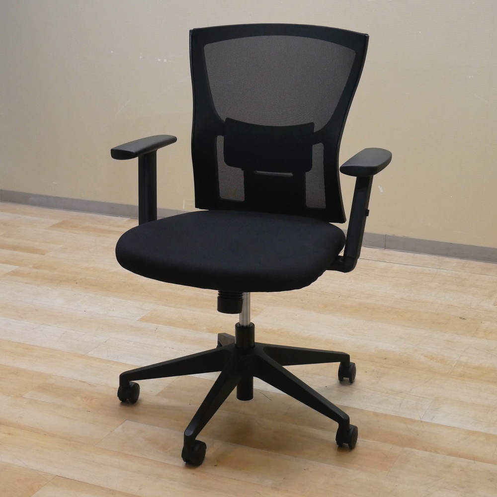 イトーキ ITOKI サリダチェア YL5 オフィスチェア ブラック 事務椅子 肘付 2020年製 ランバーサポート メッシュ KK10429 ...