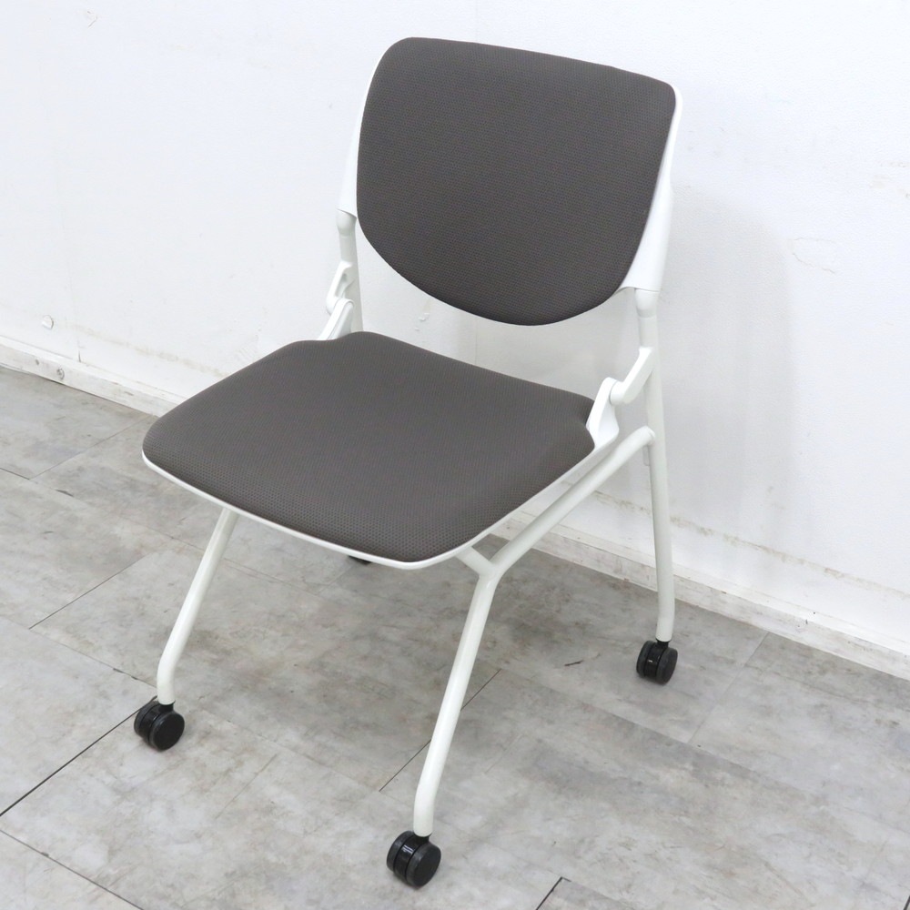 okamura オカムラ Runa ルナ 81S1AZ FSG2 肘無し ネスティングチェア ミディアムグレー セミナー キャスター ...