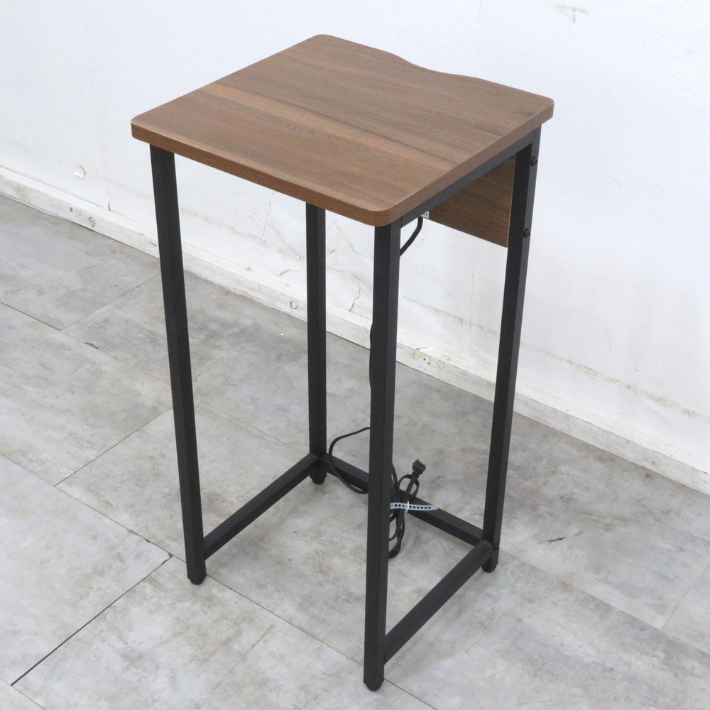 YAMAZEN 山善 MRTE-35 電話台 ブラウン/ブラック コンセント付き テレフォンスタンド 受付台 テレホン TEL EG11262 ...