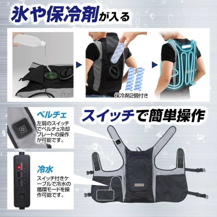 BR-871 ペルチェ水冷ベスト(レギュラーサイズ)/セット