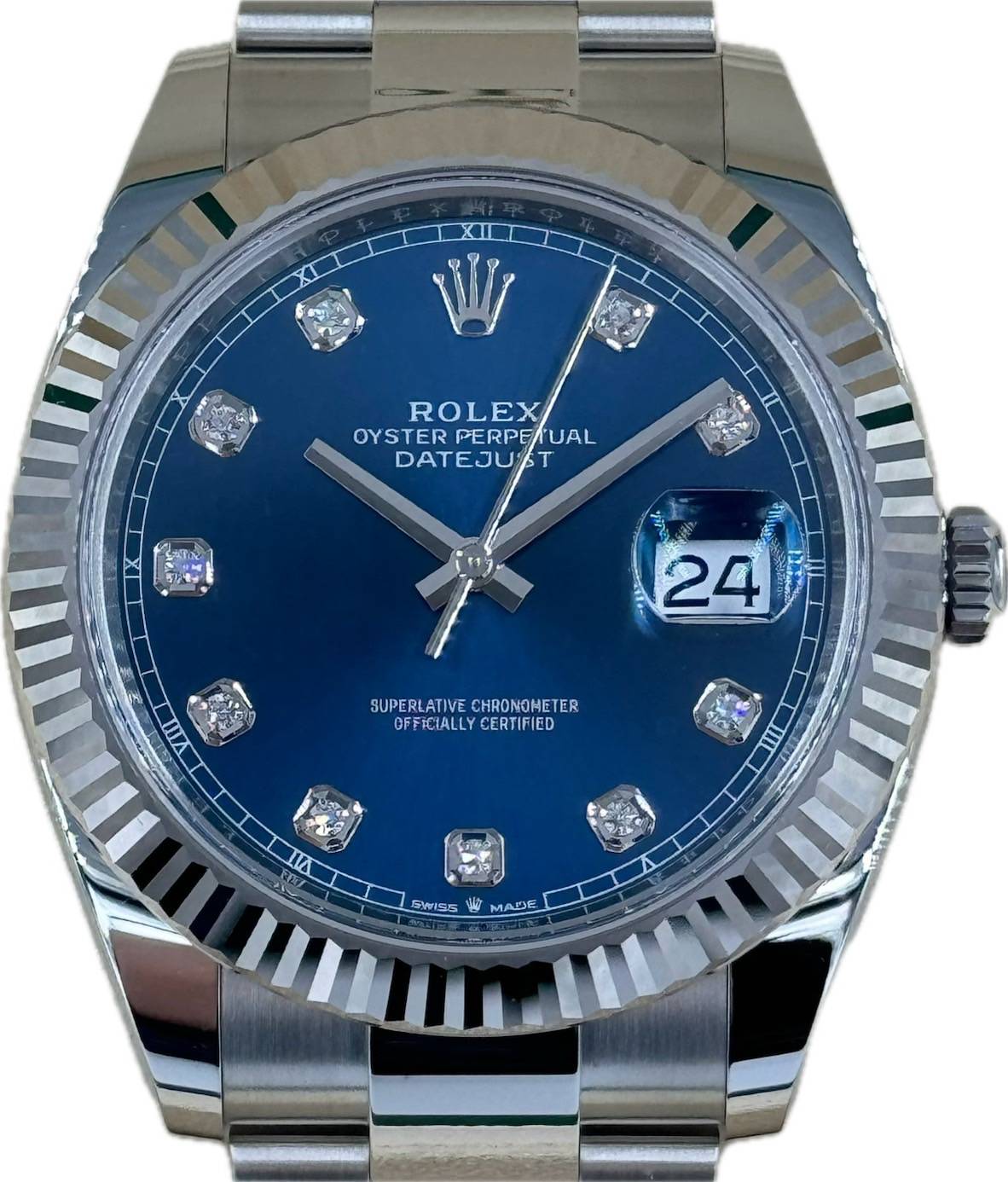 ROLEX (ロレックス) デイトジャスト41 126334 ダイヤモンド入りブライトブルー SS/WG 未使用 心斎橋店 CAT-208 | ROLEX,デイトジャスト | ブランドバンク ...