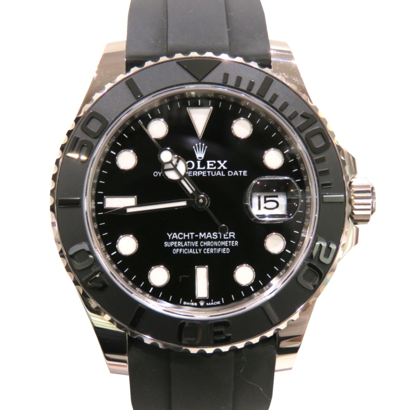 ROLEX (ロレックス) ヨットマスター42 腕時計 226659 ブラック WG オイフレ(F.D) 新品同様 S-111 銀座店 ...