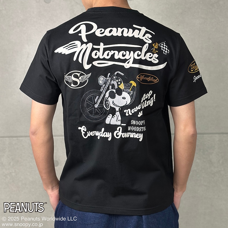 FLAG STAFF × SNOOPY BIKER 柄 刺繍 半袖Tシャツ （ 452094