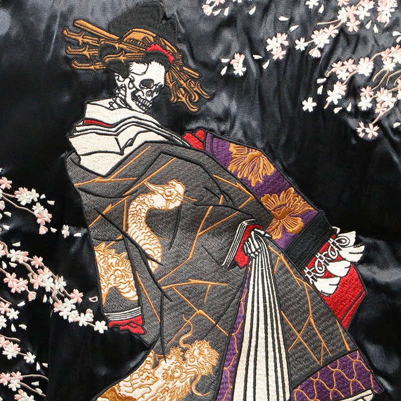 古都古都 ことこと 花魁髑髏 ＆ 般若 柄 リバ－シブル スカジャン （ KTJK-007 ） | 和柄ブランド,古都古都,スカジャン | BSCギャラリー京都