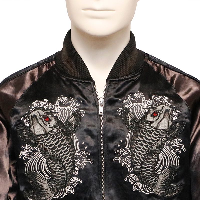 古都古都 ことこと 跳ね鯉 柄 リバ－シブル スカジャン （ KTJK-003 ） | 和柄ブランド,古都古都,スカジャン | BSCギャラリー京都