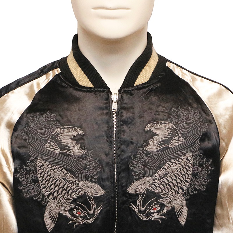 古都古都 ことこと 跳ね鯉 柄 リバ－シブル スカジャン （ KTJK-003 ） | 和柄ブランド,古都古都,スカジャン | BSCギャラリー京都