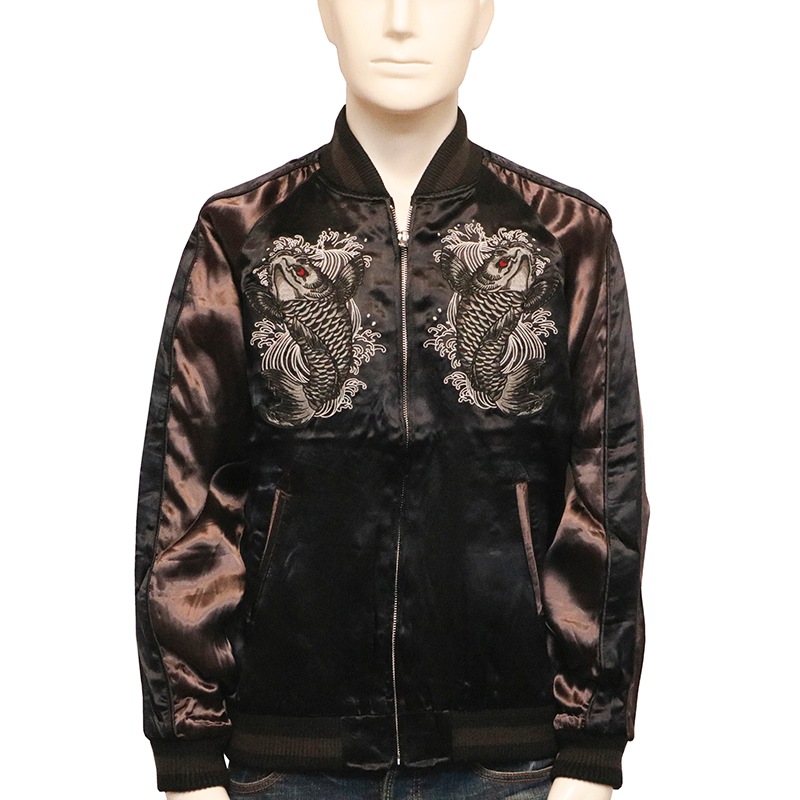 古都古都 ことこと 跳ね鯉 柄 リバ－シブル スカジャン （ KTJK-003 ） | 和柄ブランド,古都古都,スカジャン | BSCギャラリー京都