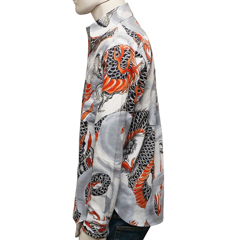 衣櫻 ころもざくら 巨龍 柄 レギュラーカラー 和柄 長袖 シャツ サザンクロス素材 （ SA-1589 ） | 和柄ブランド,衣櫻,長袖シャツ | BSCギャラリー京都