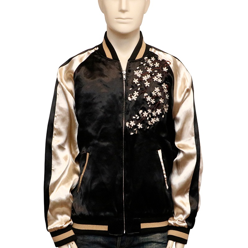 古都古都 ことこと 神奈川沖浪裏 柄 リバ－シブル スカジャン XXXL（4L） （ KTJK-018 ） BLACK×SILVER | 和柄ブランド,古都古都,スカジャン | BSCギャラリー京都