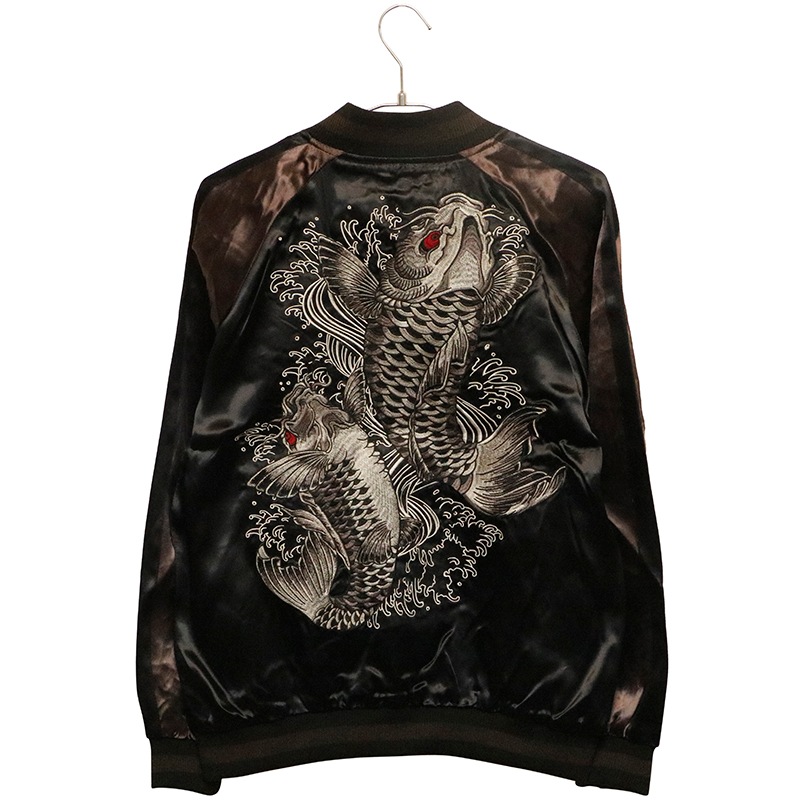 大きいサイズ XXXLサイズ 4L 古都古都 ことこと 跳ね鯉 柄 リバ－シブル スカジャン XXXL（4L） （ KTJK-017 ） | 和柄ブランド,古都古都,スカジャン | BSC ...