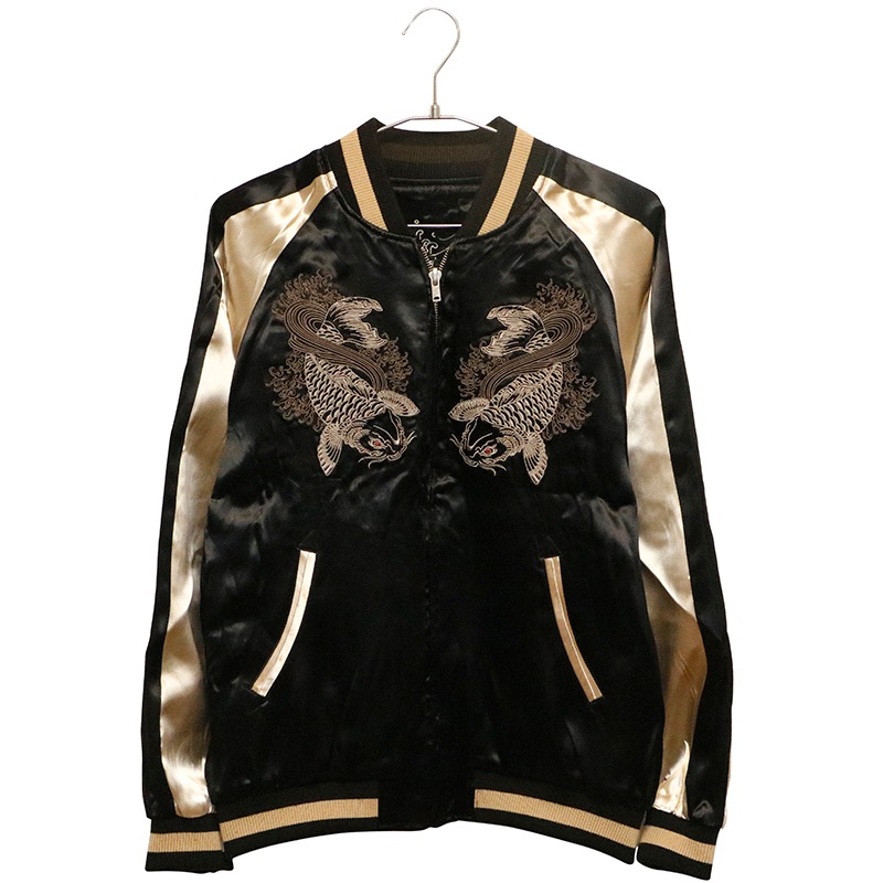 大きいサイズ XXXLサイズ 4L 古都古都 ことこと 跳ね鯉 柄 リバ－シブル スカジャン XXXL（4L） （ KTJK-017 ） | 和柄ブランド,古都古都,スカジャン | BSC ...