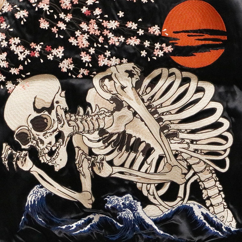 大きいサイズ 古都古都 ことこと ガシャ髑髏 柄 リバ－シブル スカジャン （ KTJK-006 ） XXXLサイズ | 和柄ブランド,古都古都,スカジャン | BSCギャラリー京都