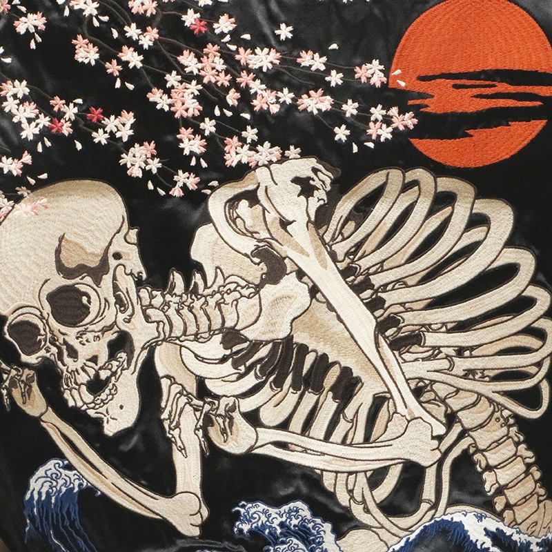 大きいサイズ 古都古都 ことこと ガシャ髑髏 柄 リバ－シブル スカジャン （ KTJK-006 ） XXXLサイズ | 和柄ブランド,古都古都,スカジャン | BSCギャラリー京都