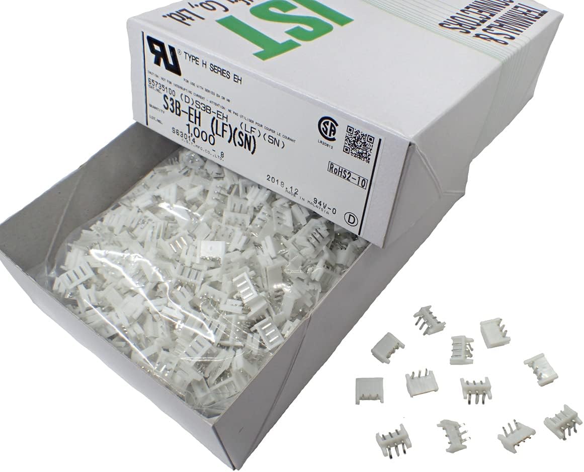 JST 3ピン コネクタ 白 S3B-EH(LF)(SN) (1,000個セット) | カテゴリ別,部品,配線・接続部品,コネクタ | Buhieen.com