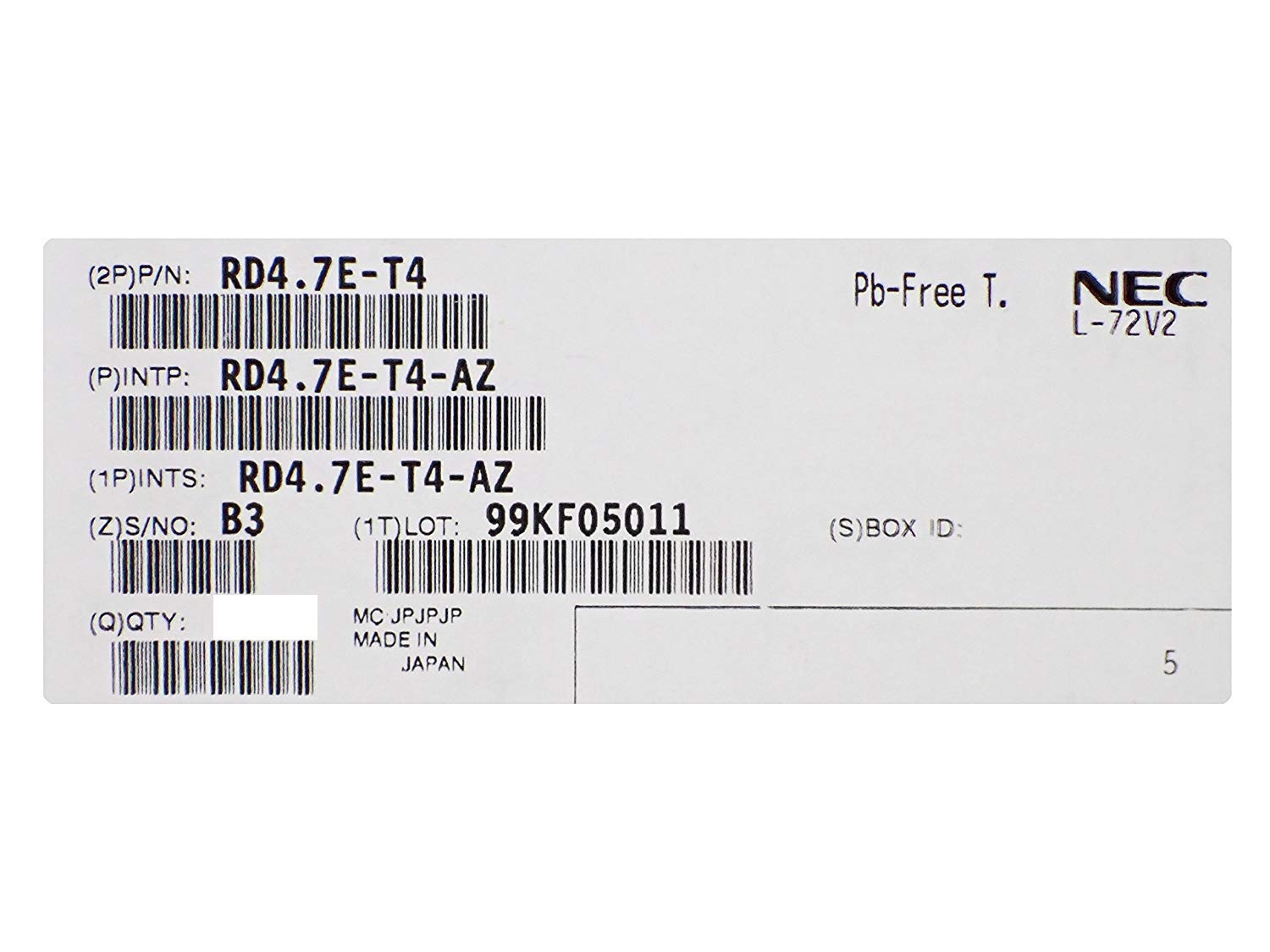 NEC ツェナーダイオード 4.7V RD4.7E-T4-AZ (B3) (5個セット) | カテゴリ別,部品,半導体製品,ダイオード | Buhieen.com