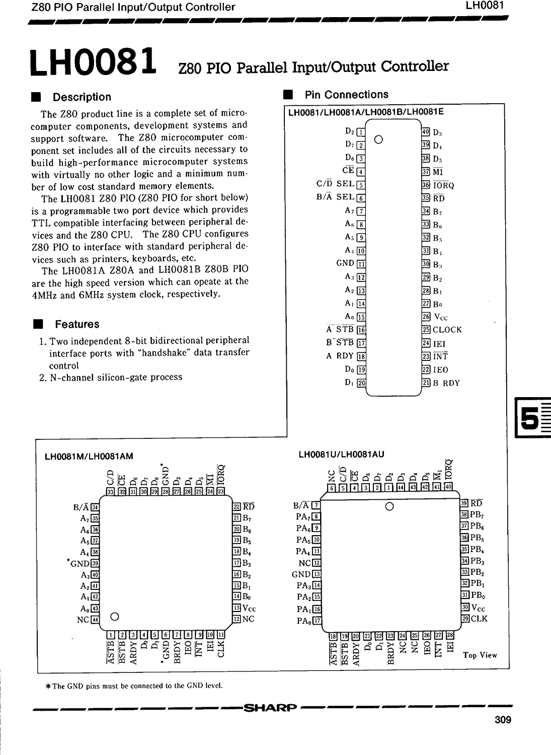 SHARP Z80 PIO Z80A-PIO-D LH0081A | カテゴリ別,部品,半導体製品,マイクロプロセッサ | Buhieen.com