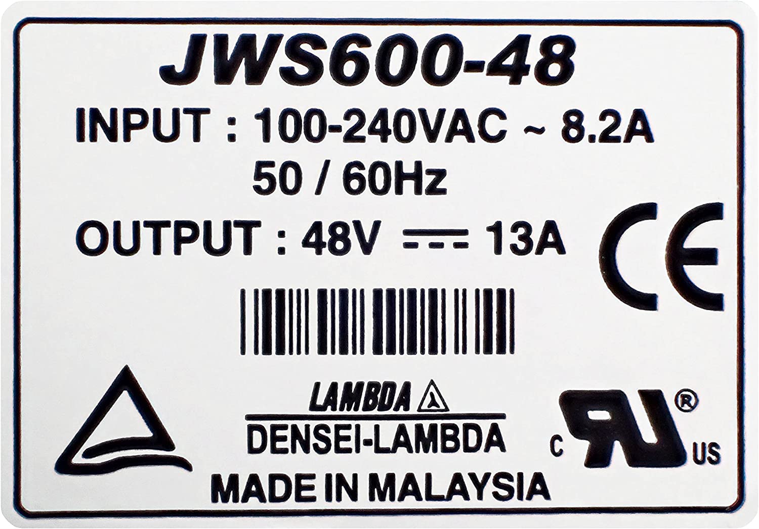 DENSEI LAMBDA 単出力 ユニット型 スイッチング電源 624W 48V JWSシリーズ JWS600-48 | カテゴリ別,部品,電源供給器 | Buhieen.com