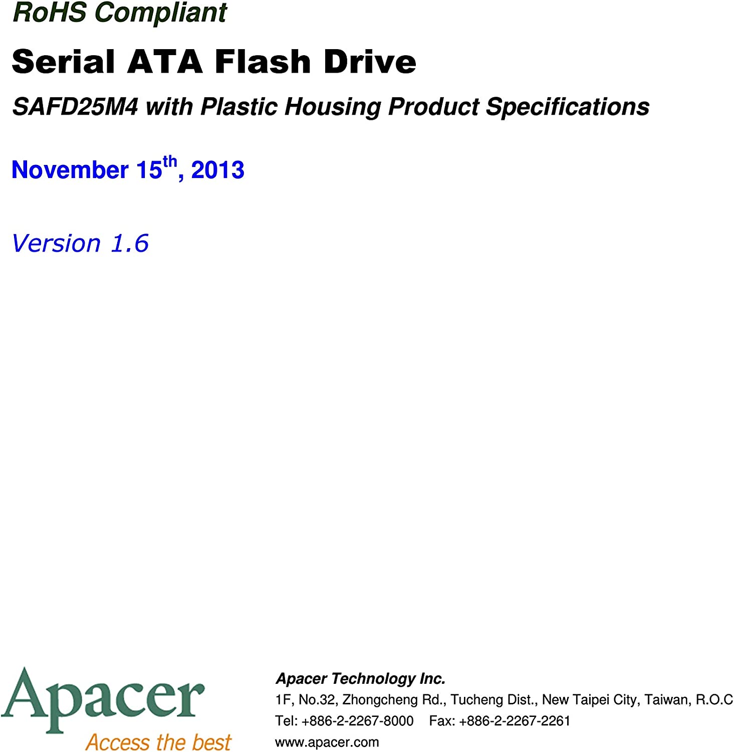 Apacer 産業用 Serial ATA Flash Drive フラッシュ ドライブ 2.5インチ 8GB APS25M5K008G-PT ...