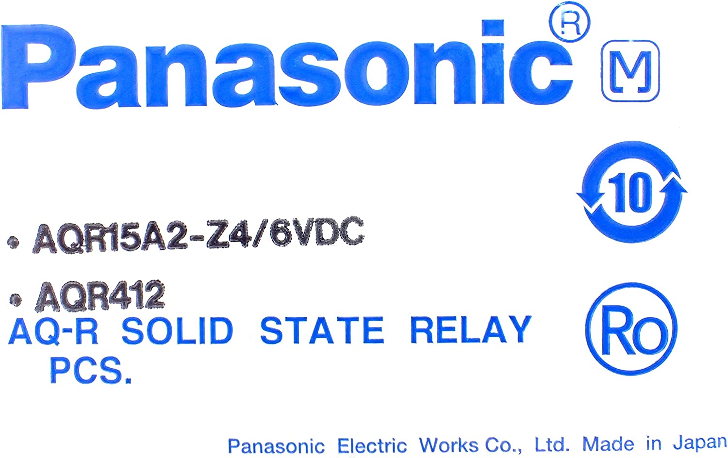 Panasonic SSR ソリッドステートリレー タブ端子 ゼロクロス方式 1,500V 15A AQR412 | カテゴリ別,部品,制御 ...