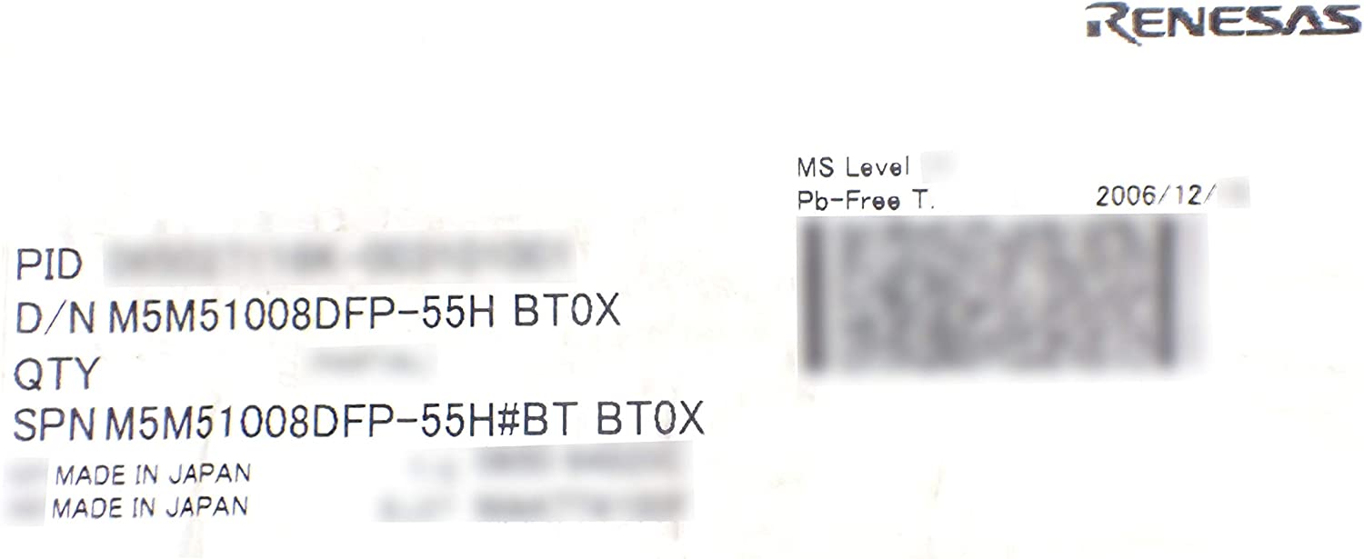 RENESAS CMOS STATIC RAM SRAM M5M51008DFP-55H#BT (2個セット) | カテゴリ別,部品,半導体 ...