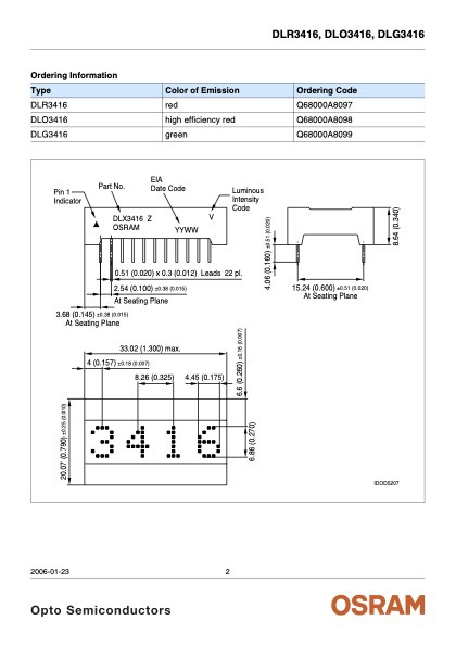OSRAM LED dot matrix display RED 5×7 4桁 ドットマトリクス DLR3416 | カテゴリ別,部品,光 ...