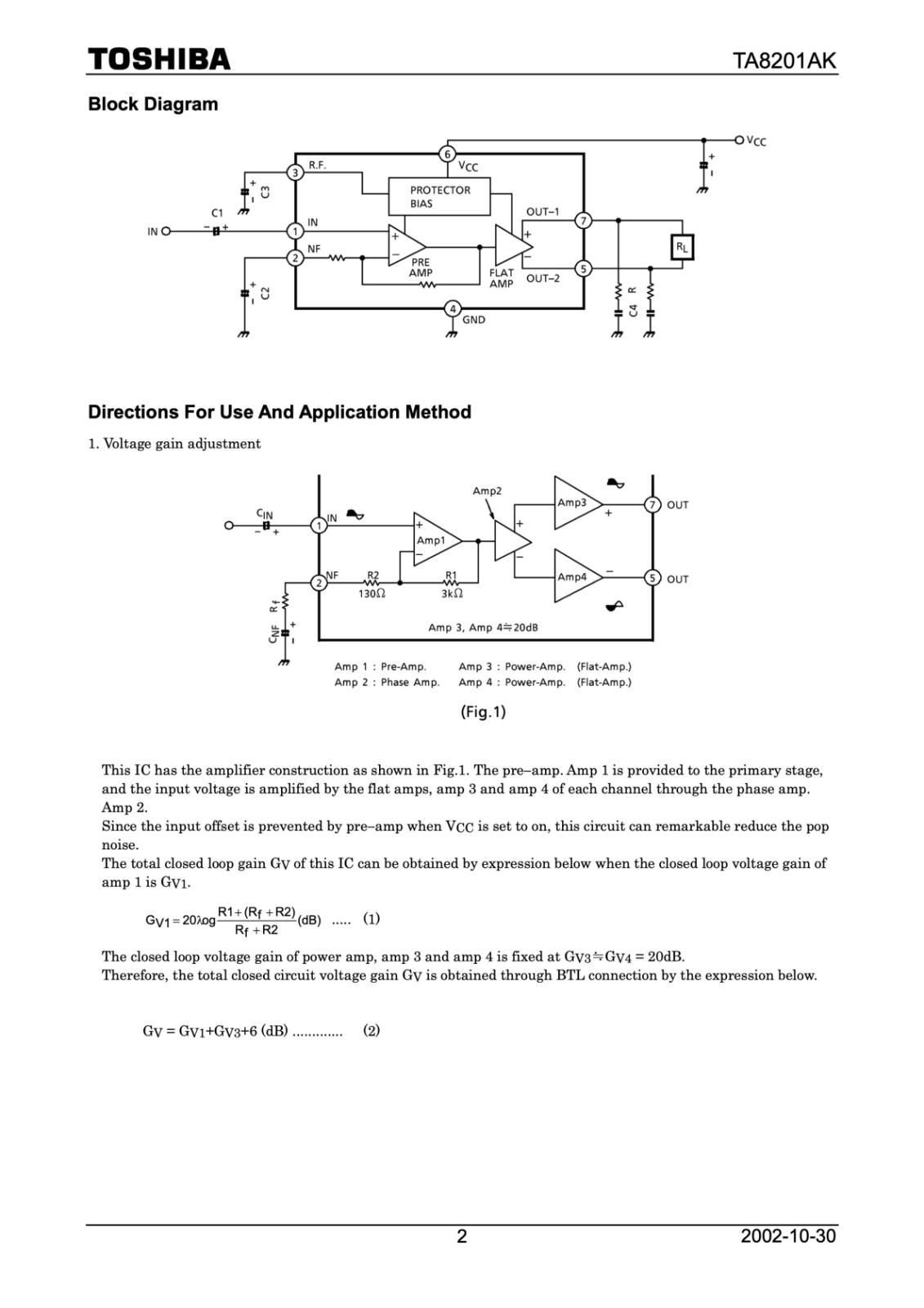 TOSHIBA BTL Audio Power Amplifier アンプIC TA8201AK | カテゴリ別,部品,半導体製品,信号部品 ...