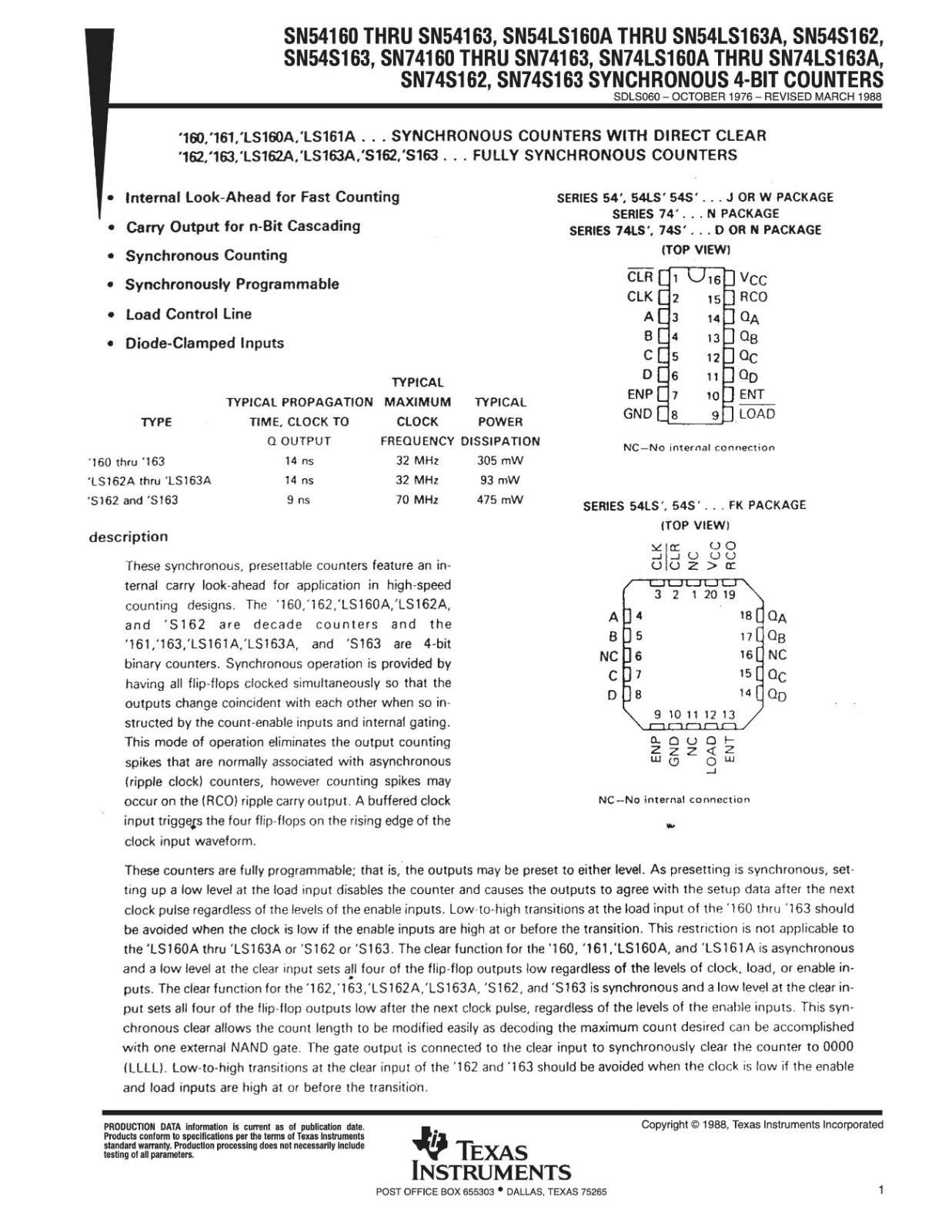 Texas Instruments SYNCHRONOUS 4-BIT COUNTERS SN74161N (5個セット) | カテゴリ別,部品,半導体製品,ロジックIC | Buhieen.com