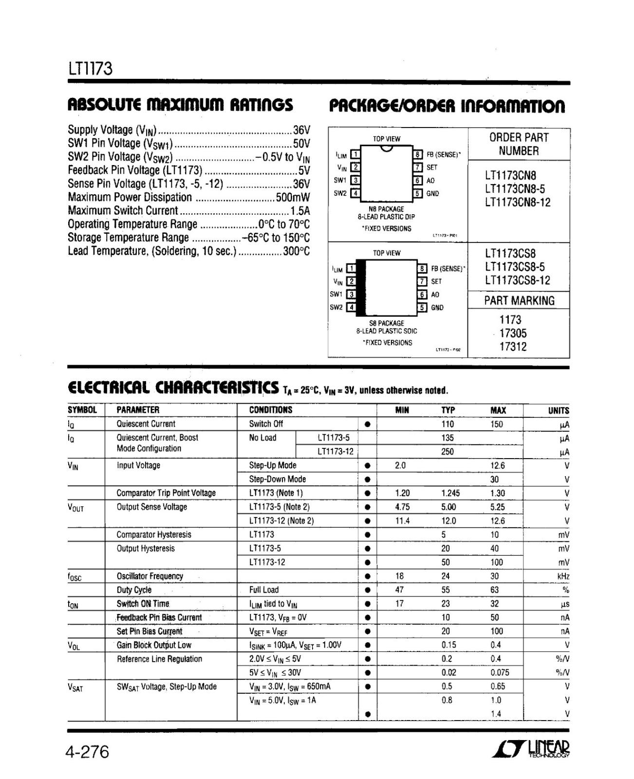 Linear Technology Micropower DC-DC Converter LT1173CN8-12#PBF | カテゴリ別,部品,半導体製品,信号部品,信号変換器 ...