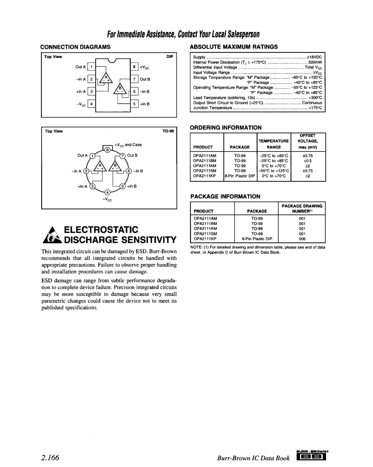 Burr Brown オペアンプ デュアル 2回路 DUAL Operational Amplifier OPA2111KP | カテゴリ別,部品,半導体製品,信号部品,アンプIC ...