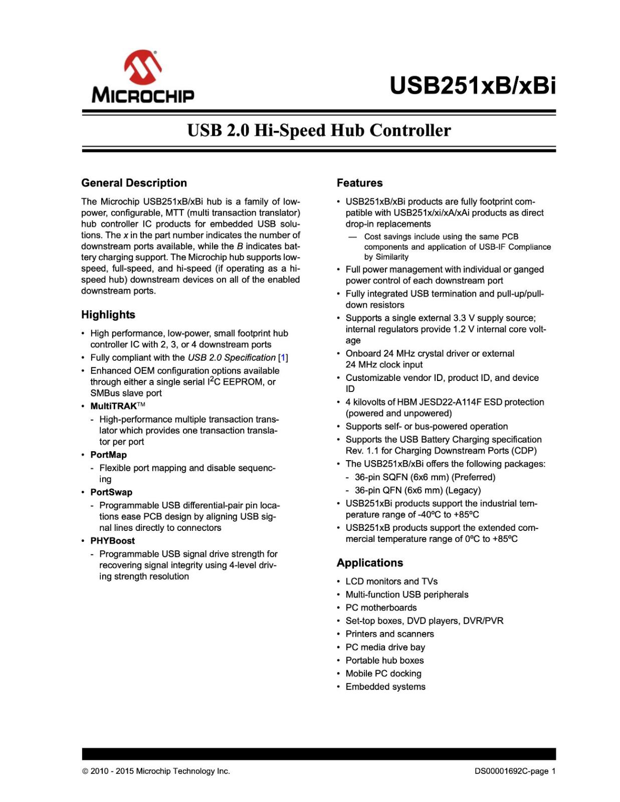 Microchip USB2.0 Hi-Speed Hub Controller USB2514BI-AEZG | カテゴリ別,部品,制御部品 ...