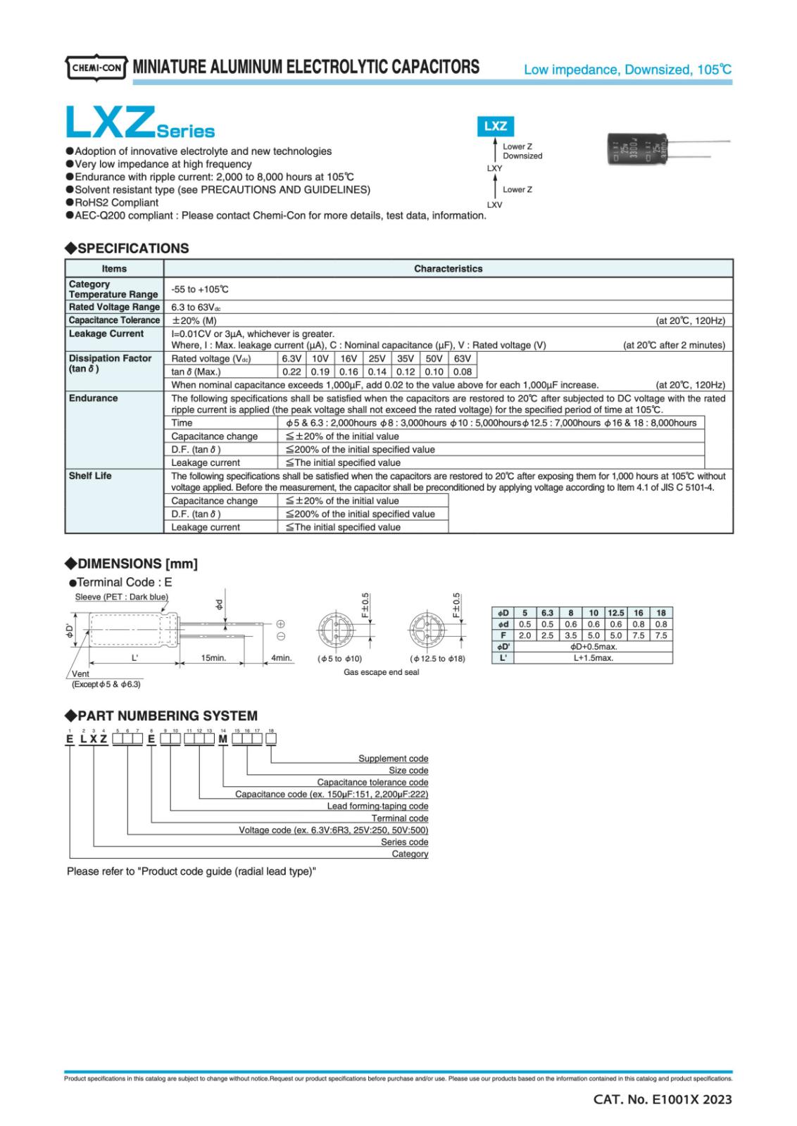 NIPPON CHEMI CON ラジアルリード アルミ 電解コンデンサ 25V 330uF 105℃ ELXZ250ELL331MJC5S ...