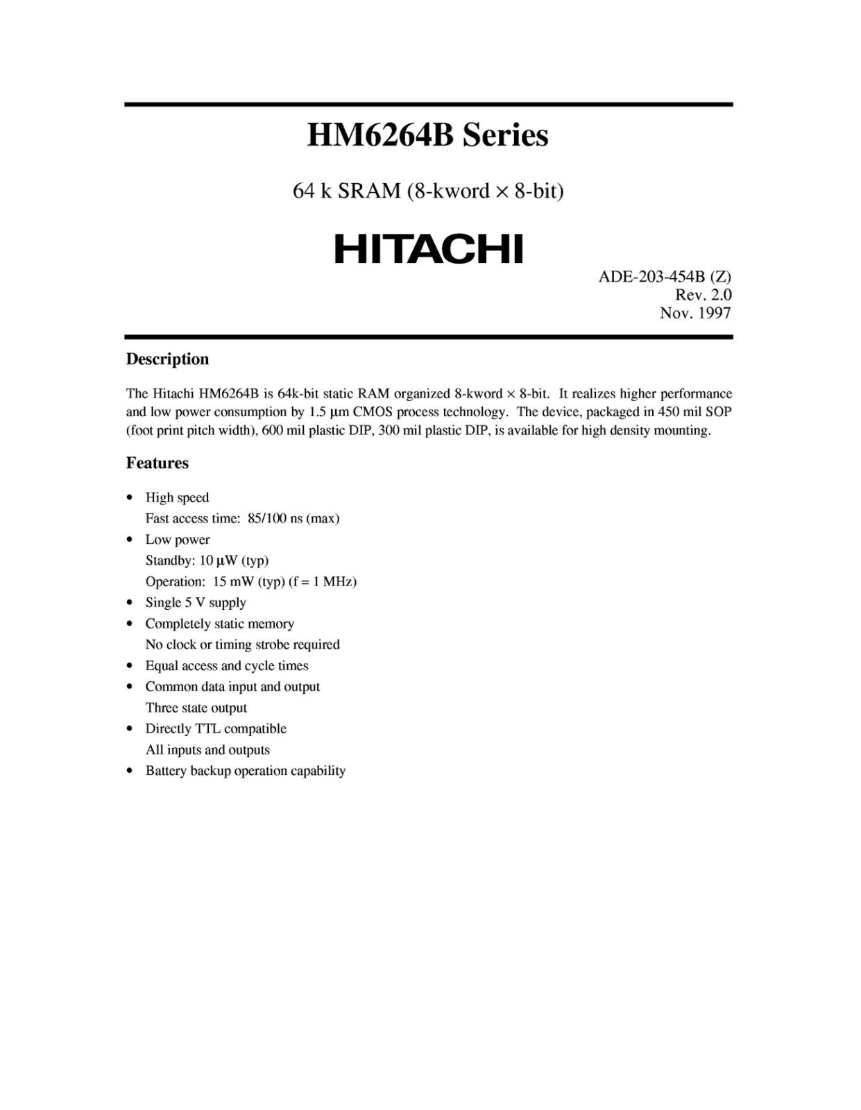 HITACHI SRAM STATIC RAM 64K HM6264BLF-8LT (2個セット) | カテゴリ別,部品,半導体製品,デジタル ...